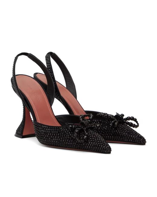 AMINA MUADDI Rosie Crystal High Heels in Black | Lyst