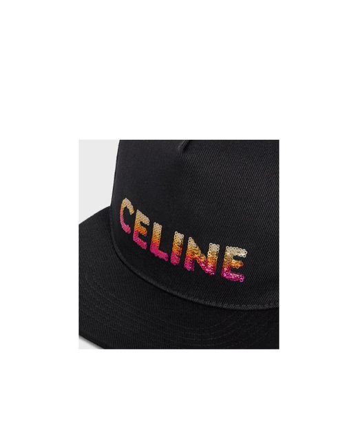 Celine Embroidered Cap in Black for Men | Lyst
