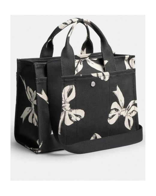 COACH Bow-Printed Cross-Body Bag in Black | Lyst