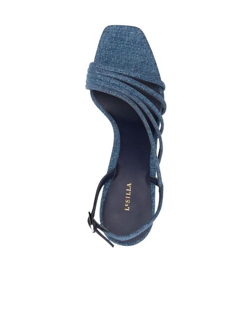 Le Silla Denim Sandals With Thick Soles And High Heels in Blue | Lyst