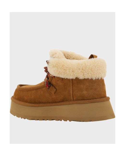 UGG Funkarra Cabin Shearling-Detail Boots in Brown | Lyst