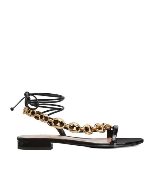 Gucci Chain Detailed Sandals in White | Lyst