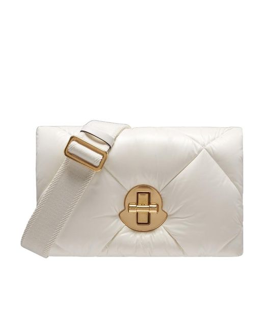 Moncler Puf Quilted Shoulder Bag in Natural | Lyst