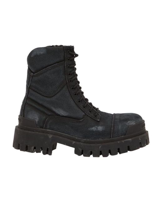 Balenciaga Worn-Out Effect Combat Boots in Black for Men | Lyst