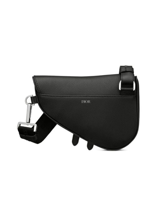 Dior Homme Foldover Top Mini Saddle Bag in Black for Men | Lyst