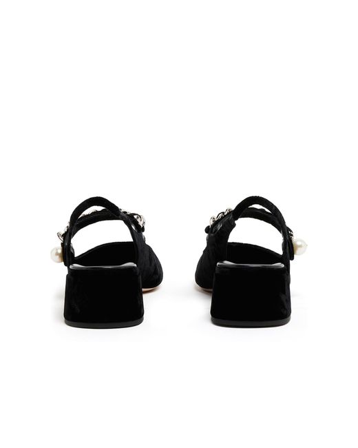 Miu Miu Iconic Bicolor High-Heeled Sandals in Black | Lyst