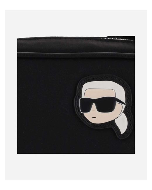 Karl Lagerfeld Ikonik Logo Camera Bag in Black | Lyst