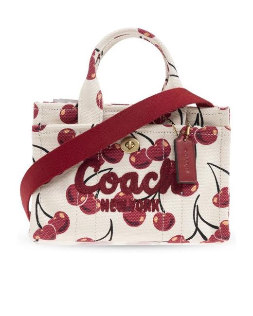 COACH Double Handle Shoulder Bag in Red | Lyst