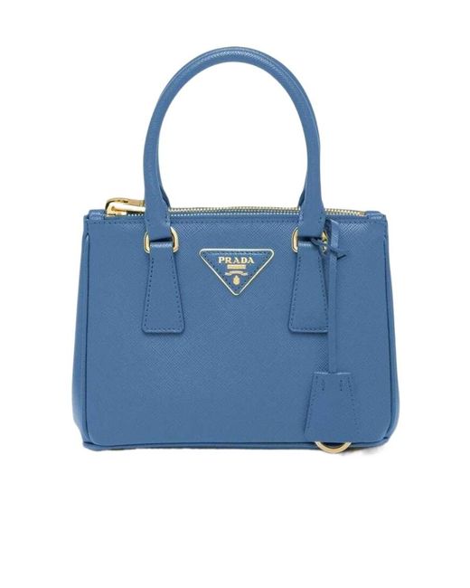 Prada Galleria Saffiano Leather Mini-Bag in Blue | Lyst