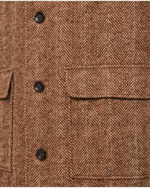 Les Deux Herringbone Coat in Brown for Men | Lyst