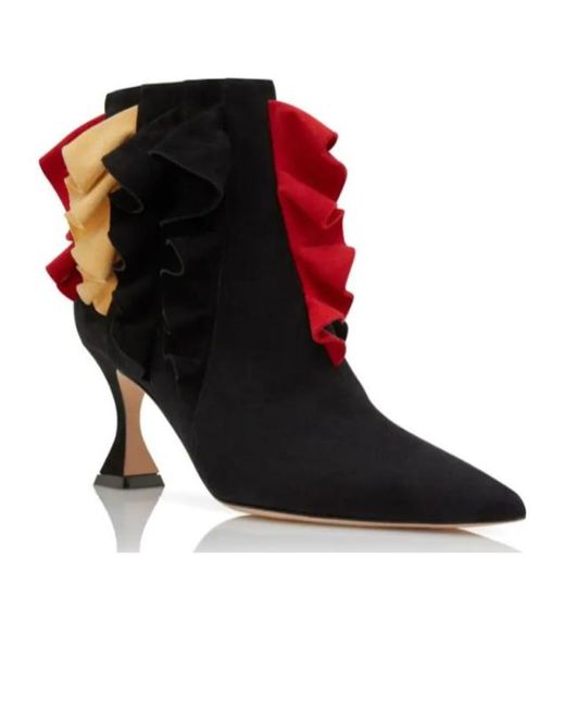 Manolo Blahnik Round-Head Short Boots in Black | Lyst