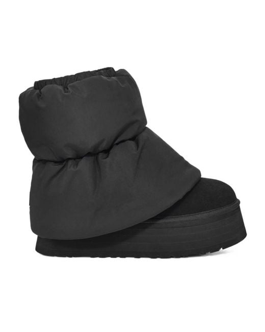 UGG Classic Mini Dipper Puffer Boots in Black | Lyst