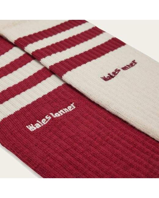 adidas Originals X Wales Bonne Three-Stripe Socks in Red | Lyst