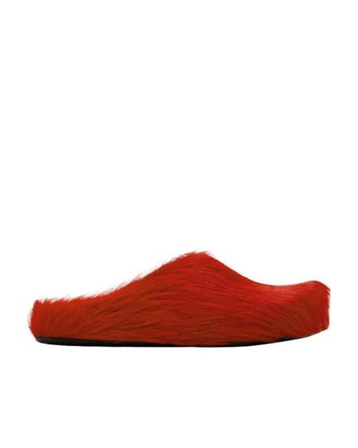 Marni Round Toe Slip-On Slippers in Red for Men | Lyst