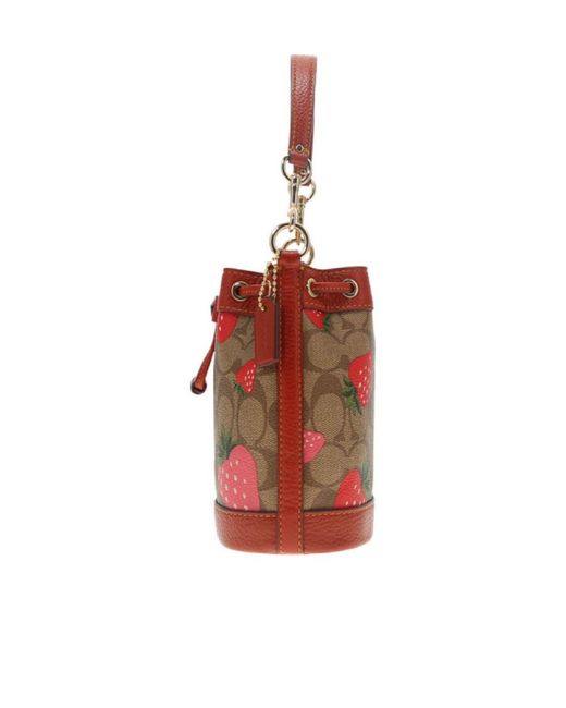 COACH Logo Details Cross-Body Bag in Red | Lyst