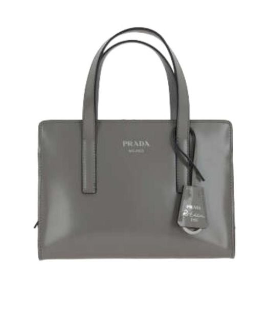 Prada Re-Edition 1995 Leather Tote Bag in Gray | Lyst