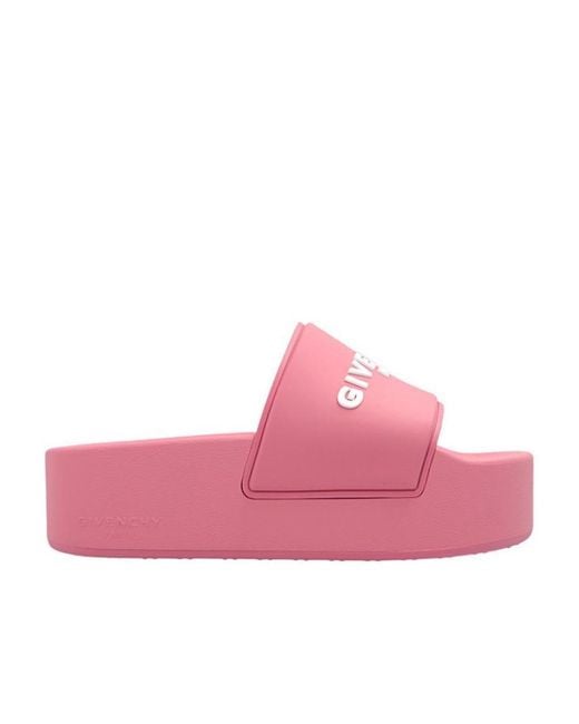Givenchy Logo Thick-Soled Slippers in Pink | Lyst