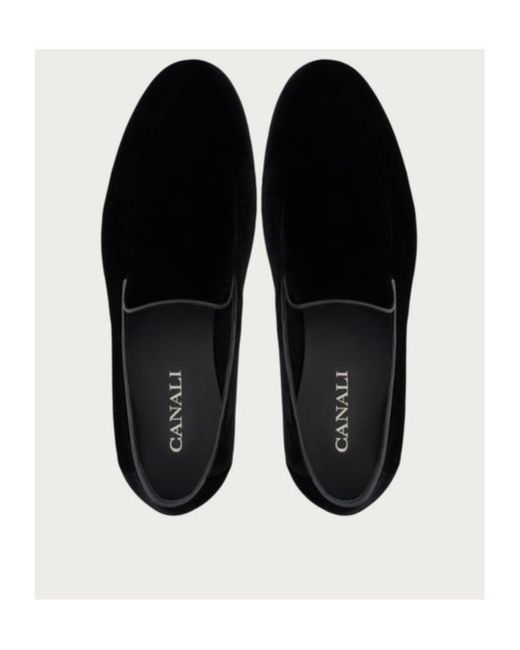 Canali Almond-Toe Loafers in Black for Men | Lyst