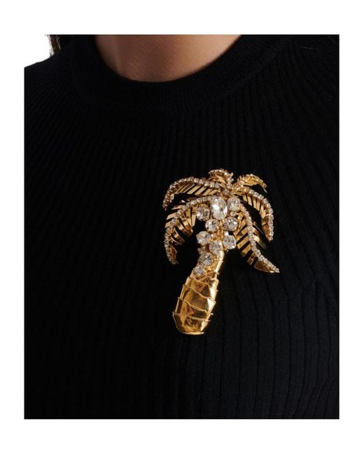 Balmain Palm Tree Brooch in White | Lyst