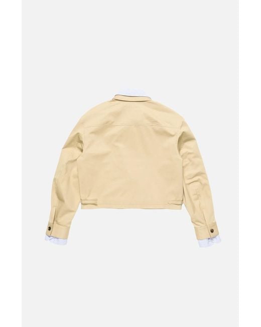 Acne Studios Layered Twill Jacket in Natural | Lyst UK