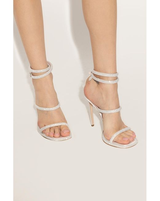 Sophia Webster Square-Headed High-Heeled Sandals in White | Lyst