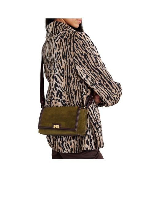 Anya Hindmarch Leather-Trimmed Suede Shoulder Bag in Brown | Lyst UK