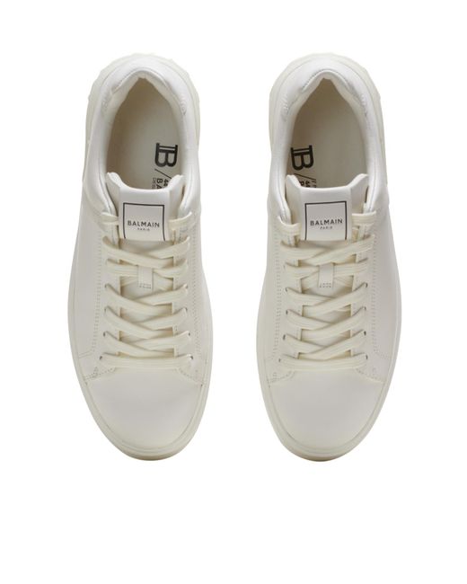 Balmain B-Court Logo Sports Shoes in White | Lyst