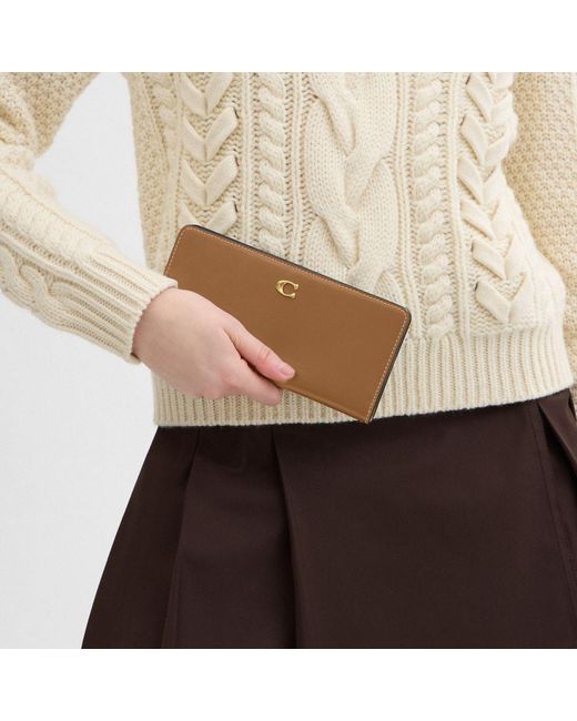 COACH Logo Wallet in Brown | Lyst