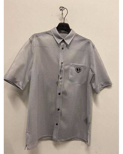Dior Logo Detail Shirt in Blue for Men | Lyst
