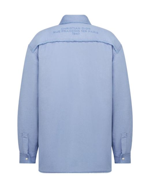 Dior Logo Jacket Shirt in Blue for Men | Lyst