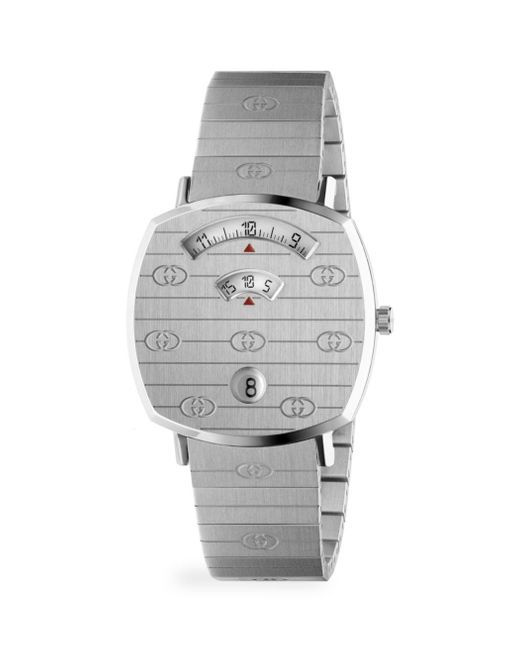 Gucci Logo Wristwatch in Gray | Lyst