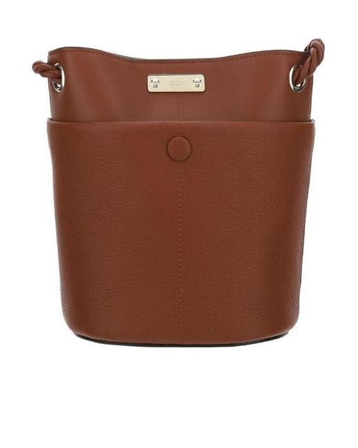 Chloé Logo Bucket Shoulder Bag in Brown | Lyst
