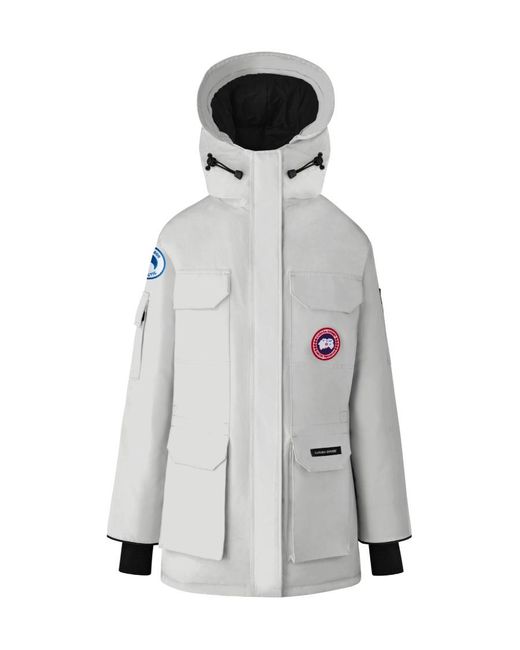 Canada Goose Logo Down Jacket in Gray | Lyst