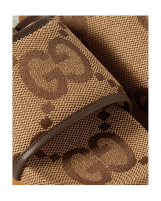 Gucci Gg Supreme Platform Slides in Brown | Lyst