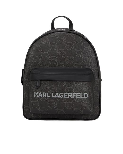 Karl Lagerfeld Ikon Monogram Backpack in Black | Lyst