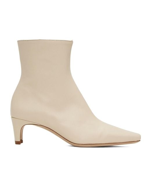 STAUD High-Heeled Pointy Boots in White | Lyst