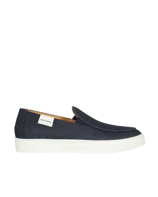 Emporio Armani Logo Low Upper Board Shoes in Blue for Men | Lyst