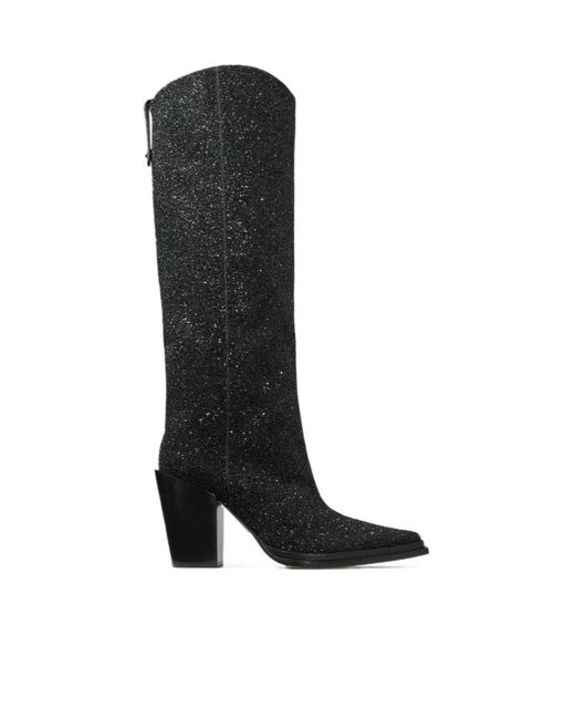 Jimmy Choo Cece High-Heeled Boots in Black | Lyst