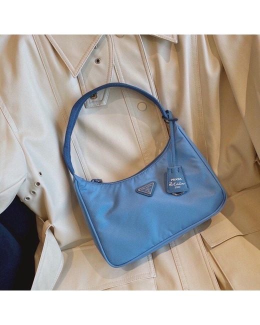 Prada Hobo Handbag in Blue | Lyst