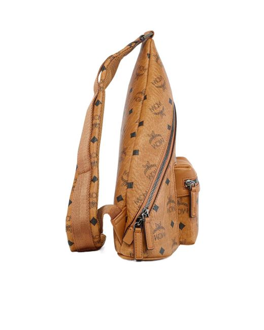 MCM Aren Shoulder Backpack in Brown | Lyst