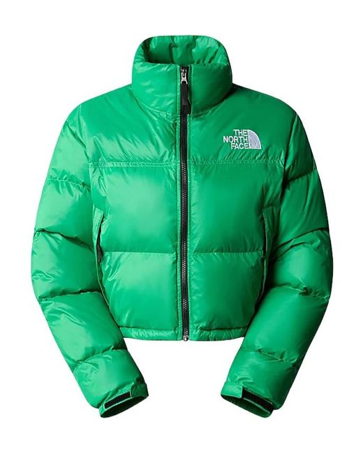 The North Face Logo Pattern Down Jacket in Green | Lyst
