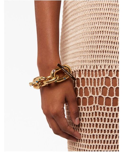 Rabanne Logo Bracelet in Metallic | Lyst