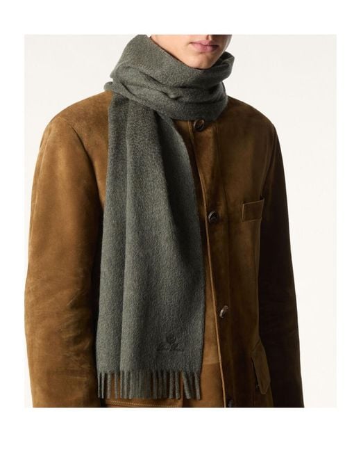 Loro Piana Tasseled Scarf in Green for Men | Lyst