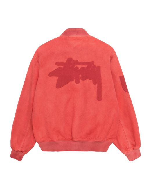 Stussy Ghost Bomber Jacket in Red for Men | Lyst