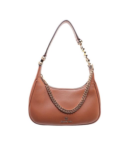 Michael Kors Piper Pebbled-Texture Shoulder Bag in Brown | Lyst