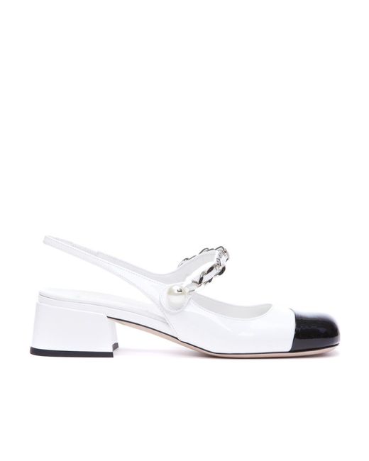 Miu Miu Open-Heeled High Heels in White | Lyst