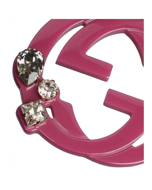 Gucci Double G Crystal Key Chain in Pink | Lyst