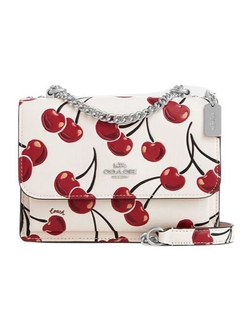 COACH Mini Klare Crossbody Bag With Cherry Print in Pink | Lyst