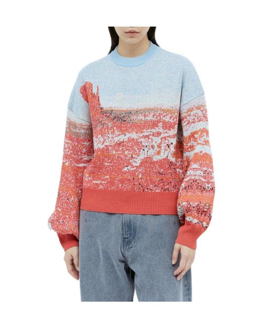 Canada Goose X Rokh Landscape Knit Sweater in Red | Lyst