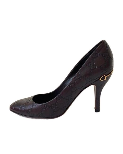 Gucci Logo High Heels in Black | Lyst